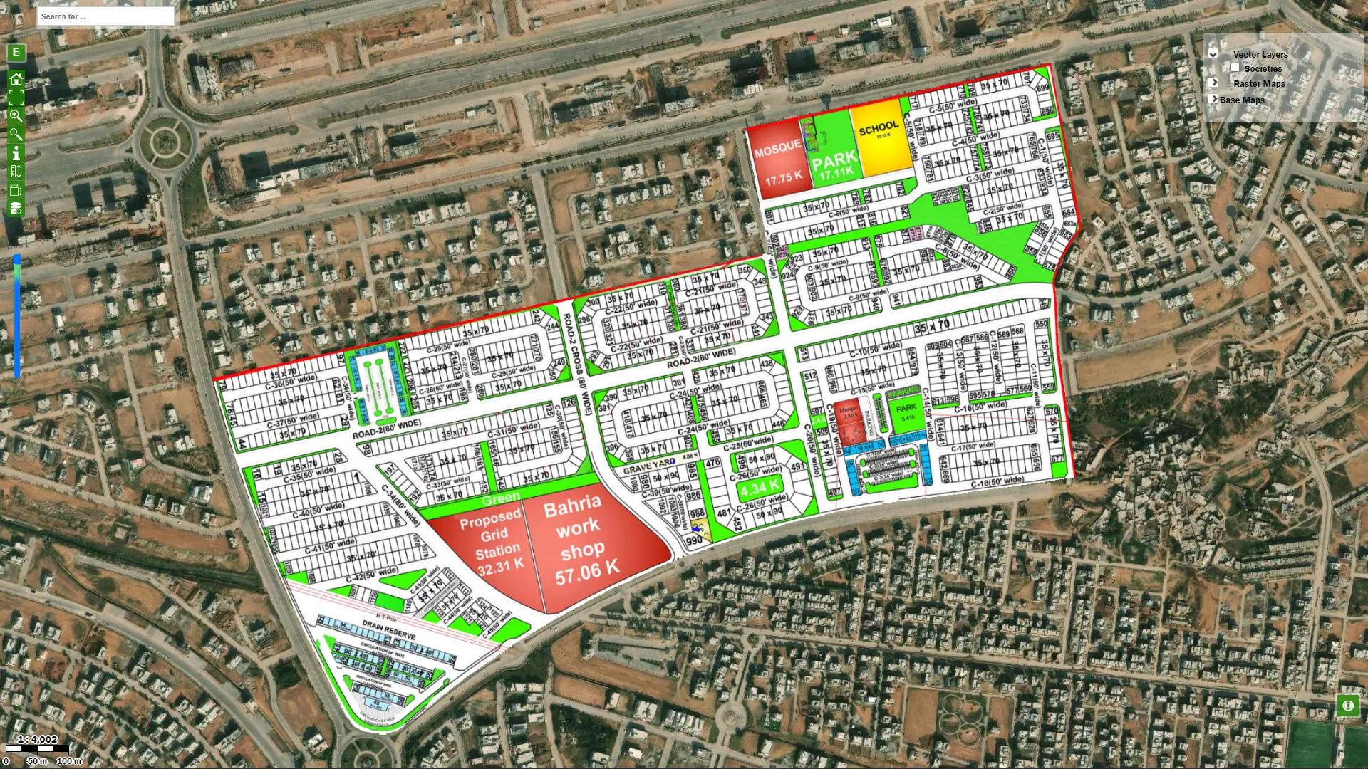 Bahria Town Phase 8 Sector C Rawalpindi Map | Plotsmap
