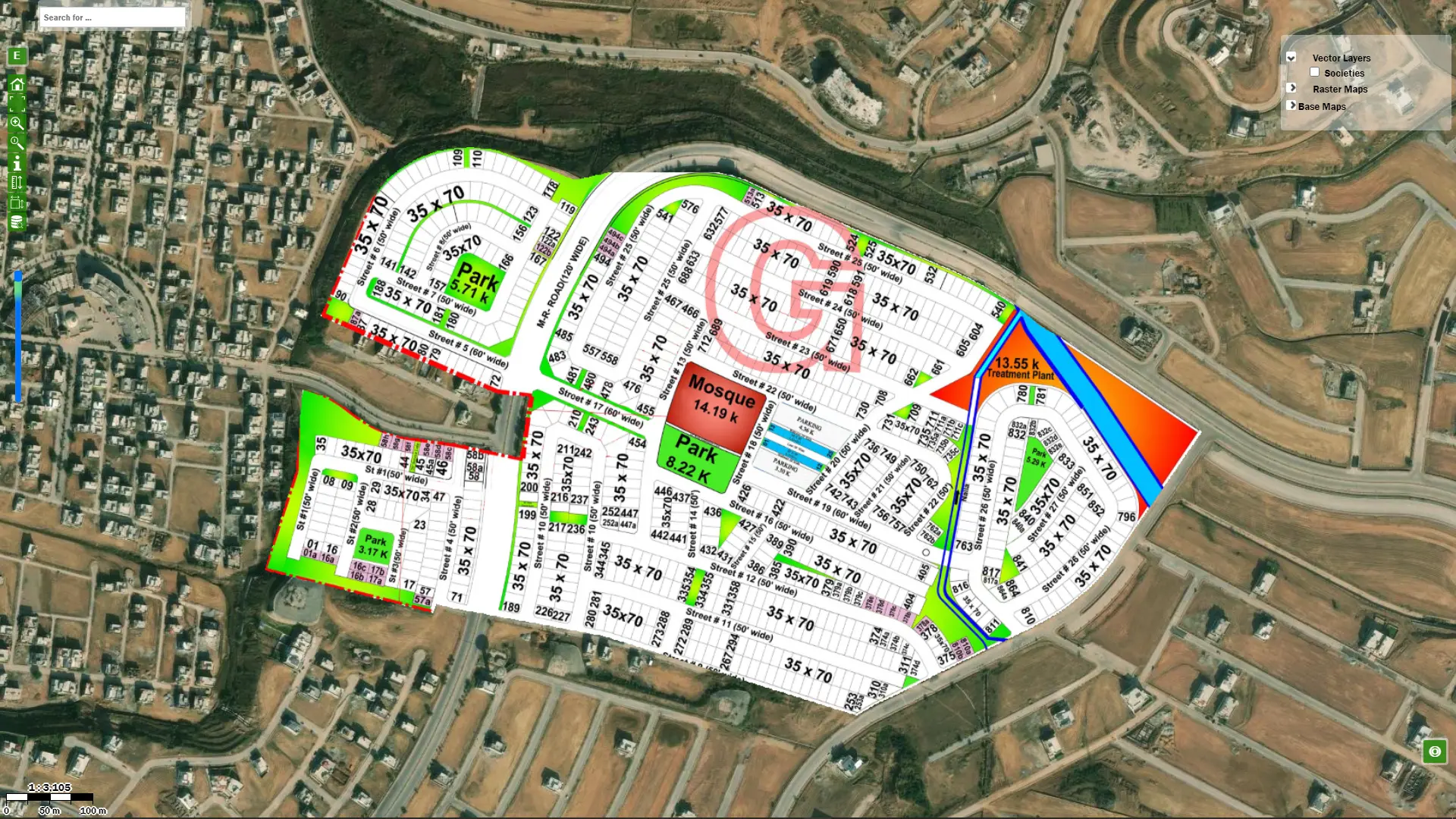Bahria Town Phase 8 Sector G Rawalpindi Map | Plotsmap